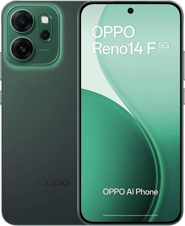 OPPO Reno14 F 5G (256 GB, Luminous Green, 6.70", Dual SIM, 5G) - Digitec