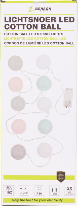 Benson Electric LED Lichterkette Cotton Ball 10-tlg 1.52 m