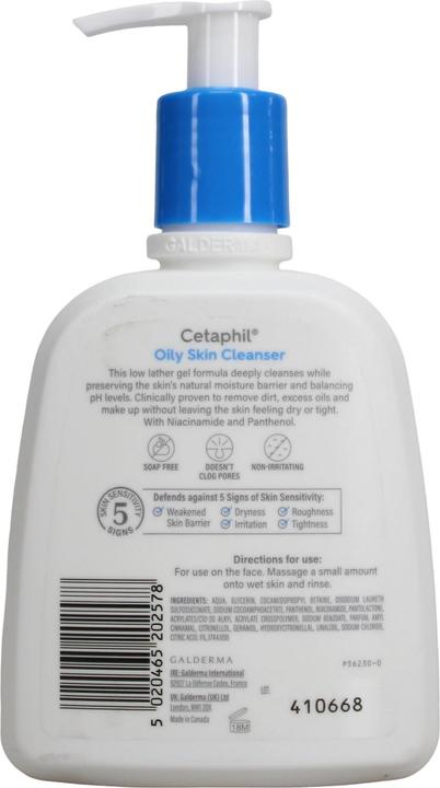 Cetaphil Oily Skin Cleanser 236ml Foaming Low-Lather Gel Formula with ...