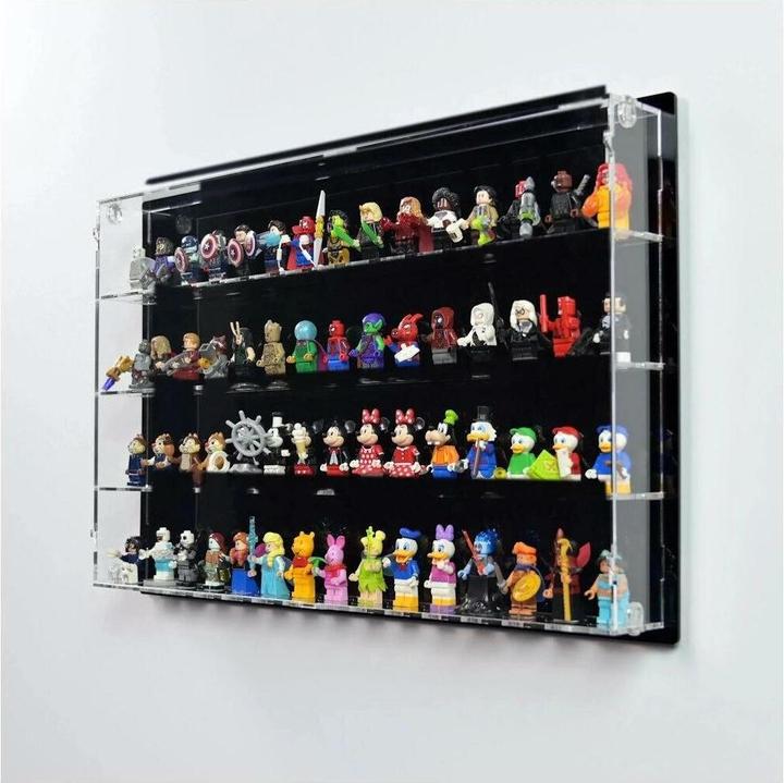 iDisplayit Acrylic wall display for 60 LEGO® minifigures (with black ...
