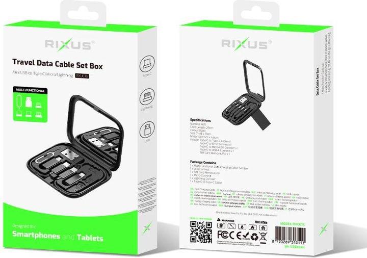Rixus Multifunction Cable Card USB Adapter Box Kit with Mirror