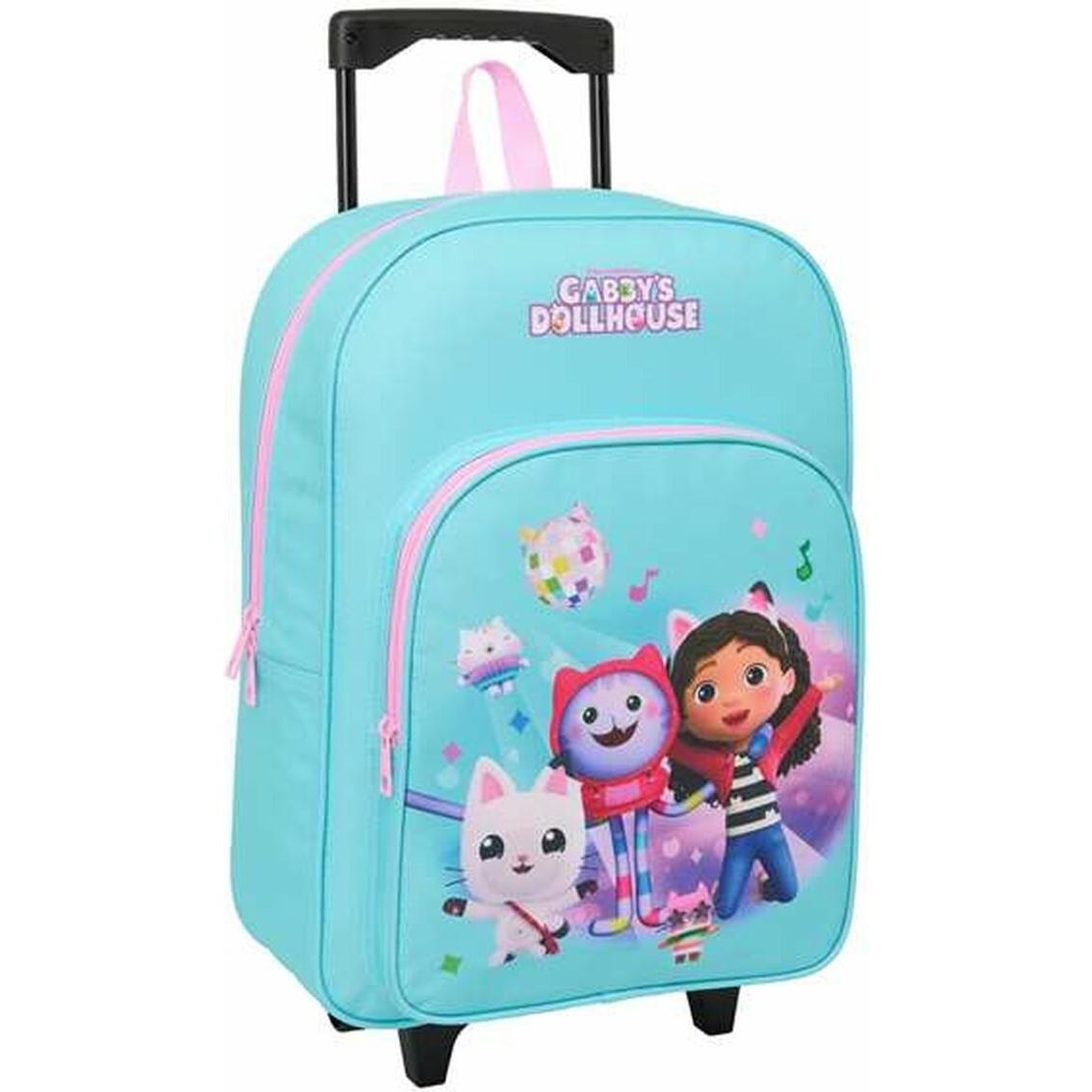 Gabby's Dollhouse Schulrucksack mit Rädern Blau Rosa 32 x 42 x 14 cm ...