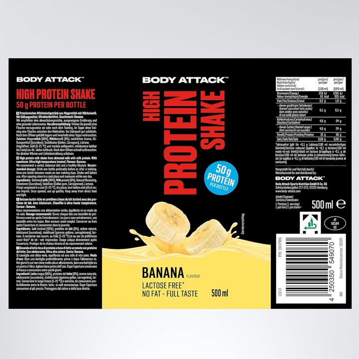Body Attack Shake High Protein (12 x 500ml) - acheter sur Galaxus