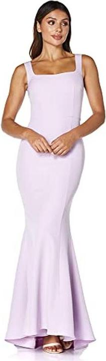 Jarlo London Senia Square Neck Maxi Dress With Button Back, Purple, EU ...