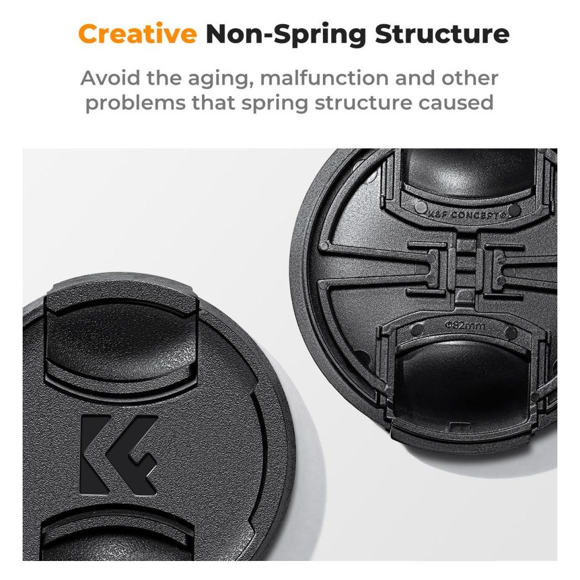 K&F Concept 4-in-1 Lens Caps Kits,72mm Center Pinch Lens Caps with ...