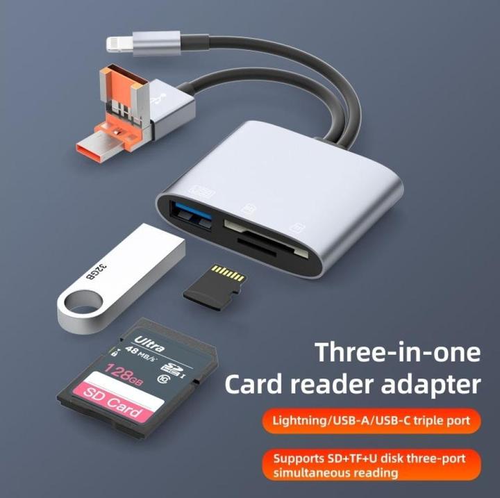 PowerGuard DualHeadConnect USB-C/USB-A Lightning to USB Photo SD Card ...