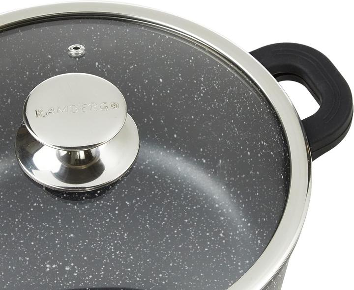 Kamberg 24-Piece Pancake Pan Set with Glass Lid, Removable Handles, Non ...