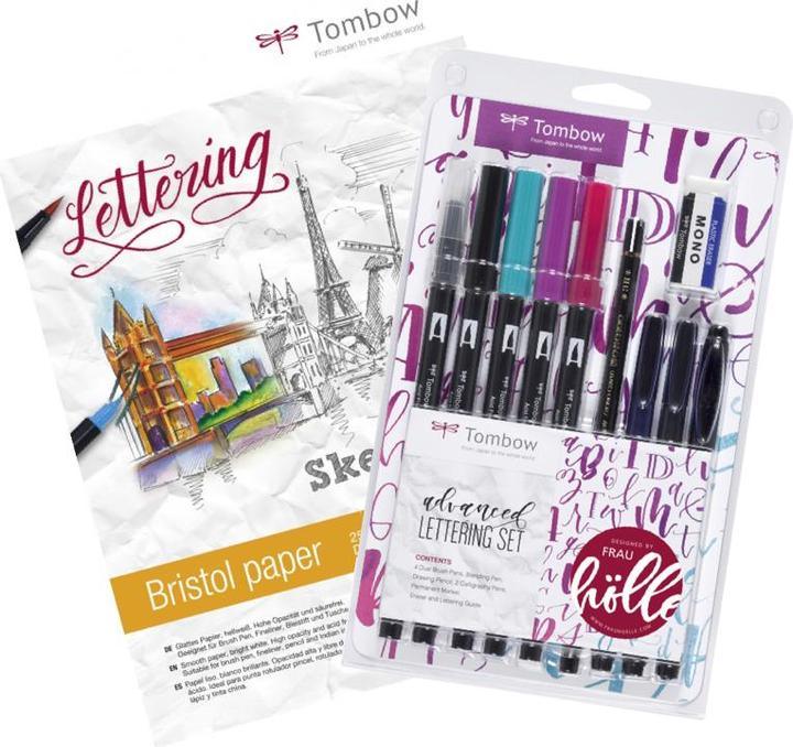 Tombow Advanced Lettering Set 10-teilig mit Bristol Lettering Block ...