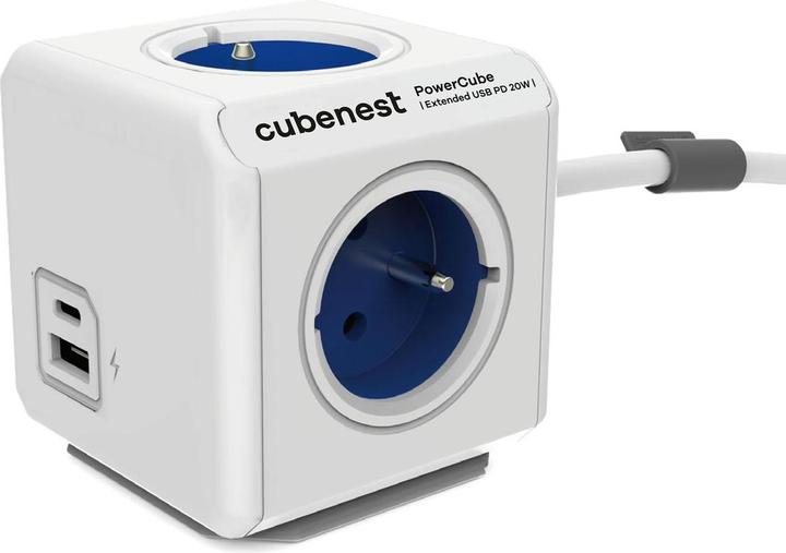 NoName Cubenest PowerCube Extended USB A+C PD,, White-Blue, (3 rozbo ...