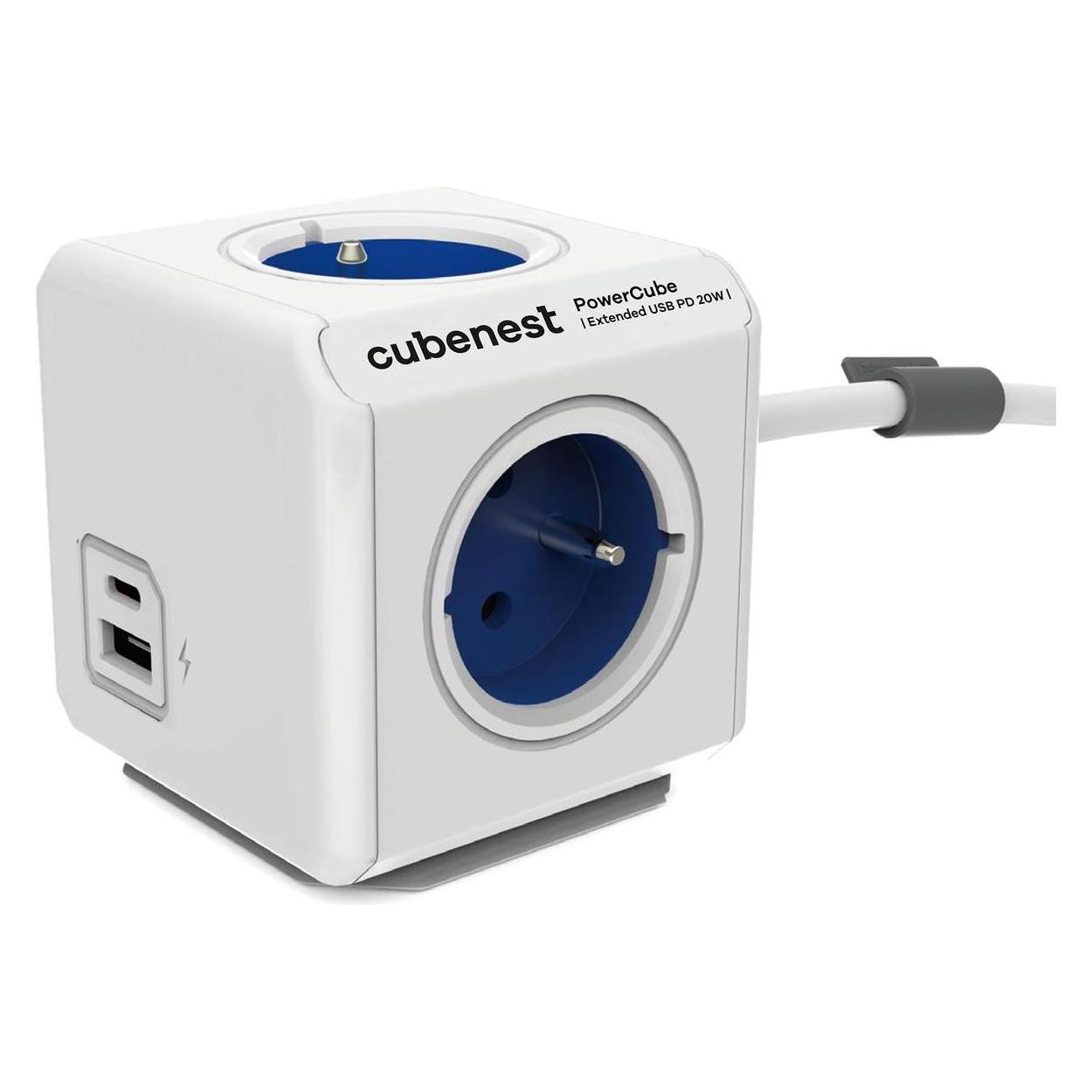 NoName Cubenest PowerCube Extended USB A+C PD,, White-Blue, (3 rozbo ...