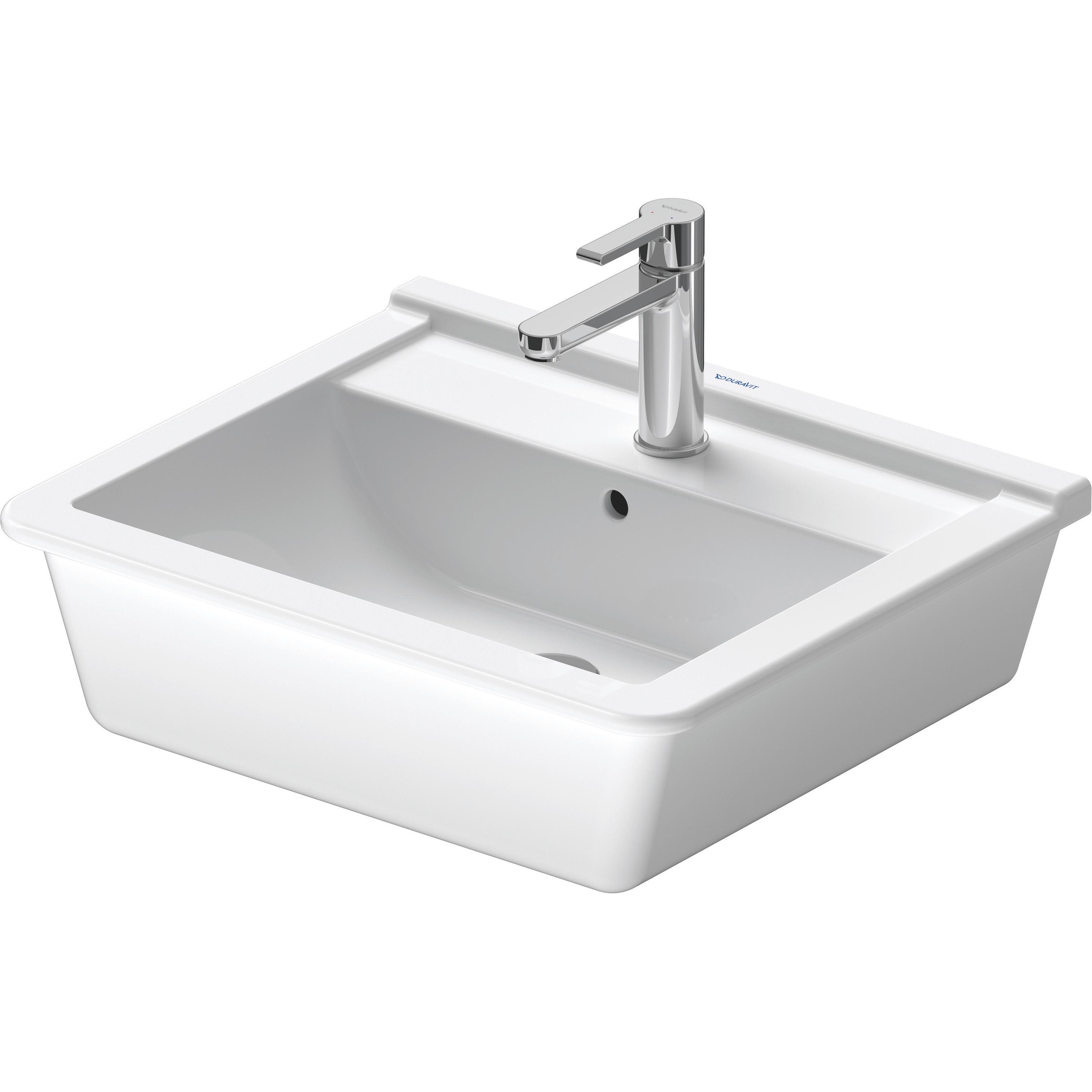 Duravit Built-in washbasin STARCK 3 m ÜL HLB 560x460mm 1 tap hole white ...