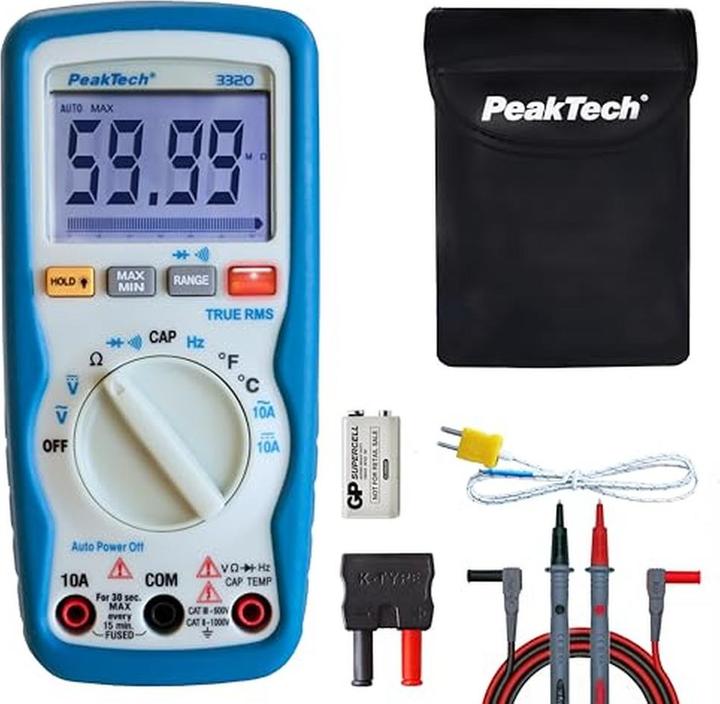 Peaktech Digital-Multimeter TRMS AC 3?-stelliges LCD/6000 Stellen 600 ...