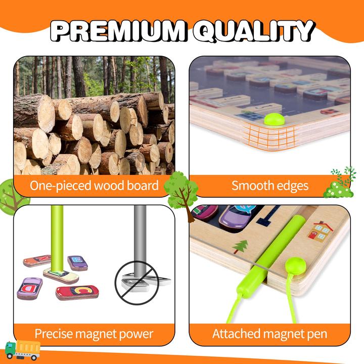 Activity Board Magnetspiel Holz-Labyrinth-Spiel Kinderspielzeug ...