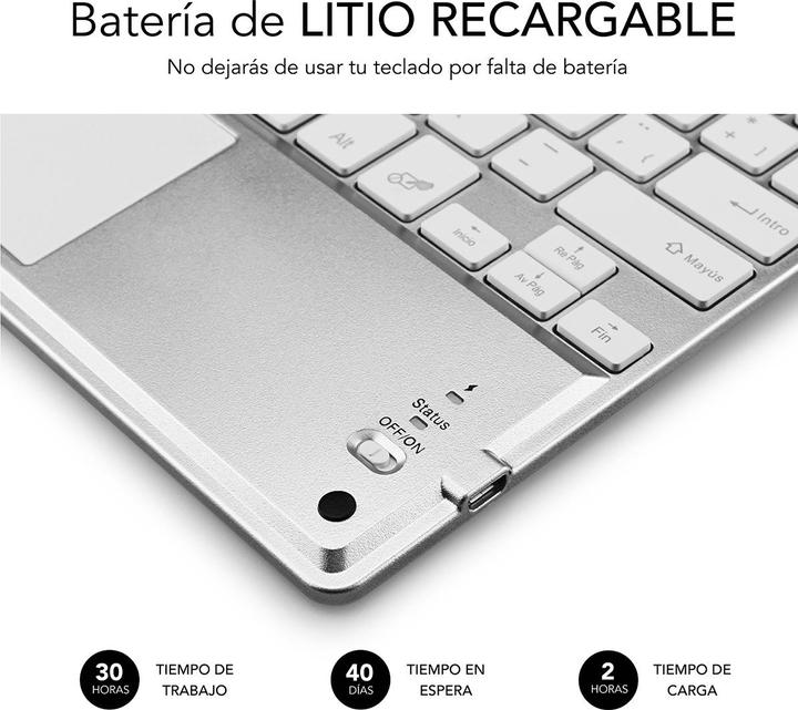 Subblim Teclado Tablet Smart Backlit Bt Keyboard Touchpad Silver - Galaxus