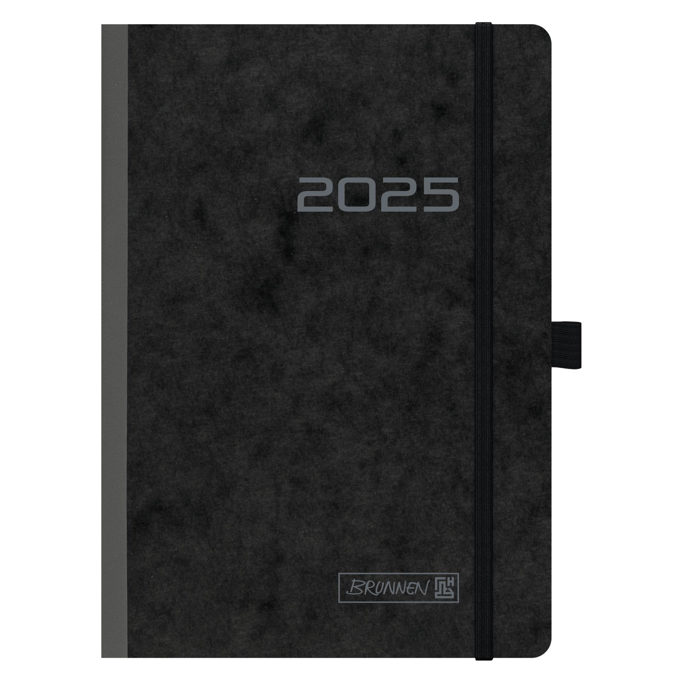 Brunnen Buchkalender 796 A5 1 Woche/2 Seiten Karton schwarz 2025 - Galaxus