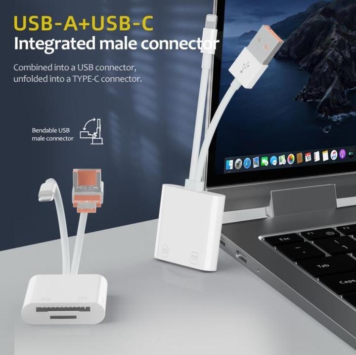 PowerGuard DualHeadConnect USB-C/USB-A Lightning Photo SD Card Adapter ...