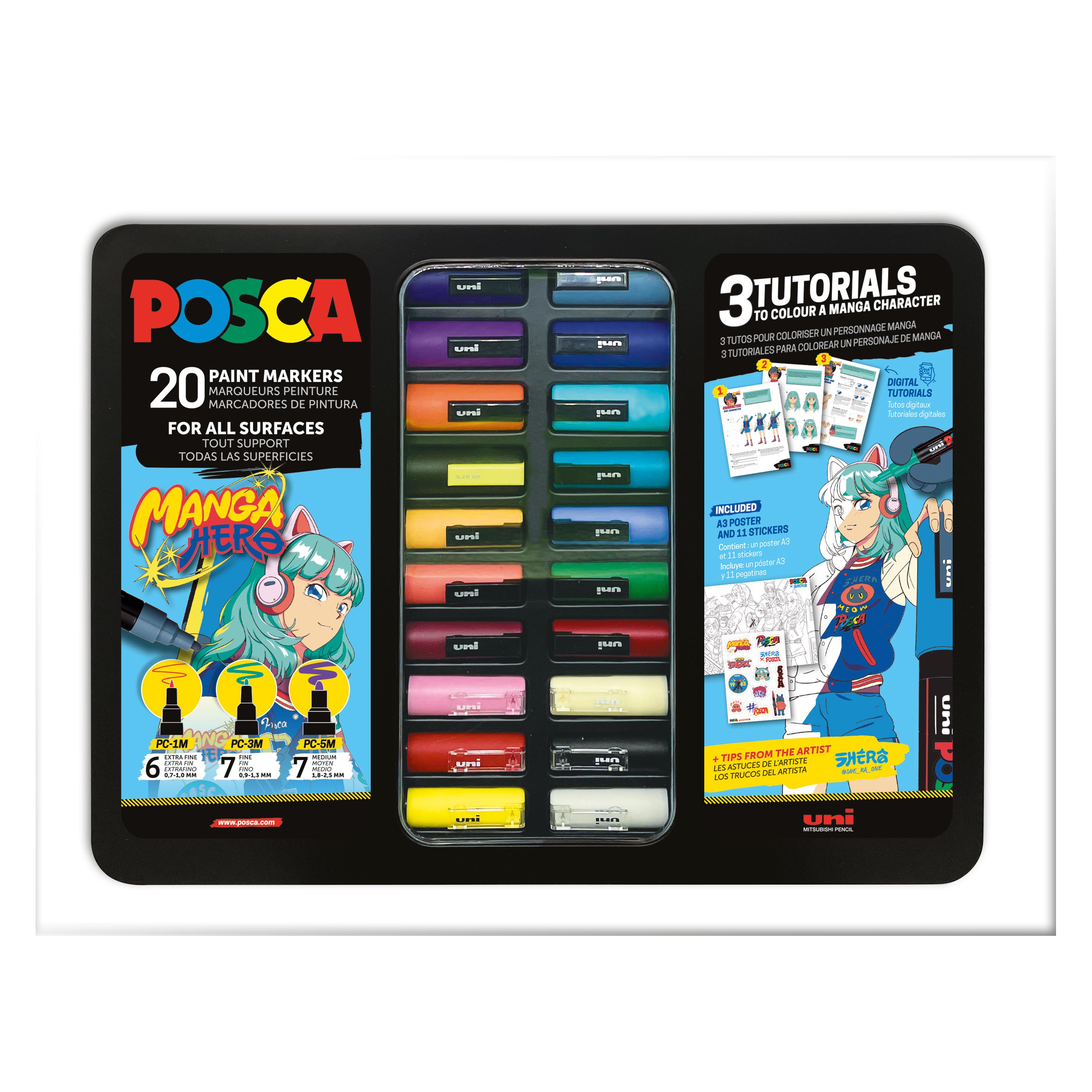 Posca - Metal Tin - Manga Hero, 20 pcs (401537) - kaufen bei Digitec