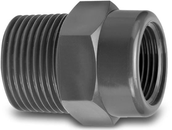VDL Gewindenippel PVC-U 3/8" x 1/4" Aussengewinde x Innengewinde 10bar ...