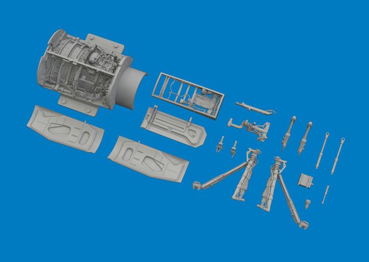 Eduard F-16C wheel bays & legs heavyweight PRINT 1/48 for Tamiya