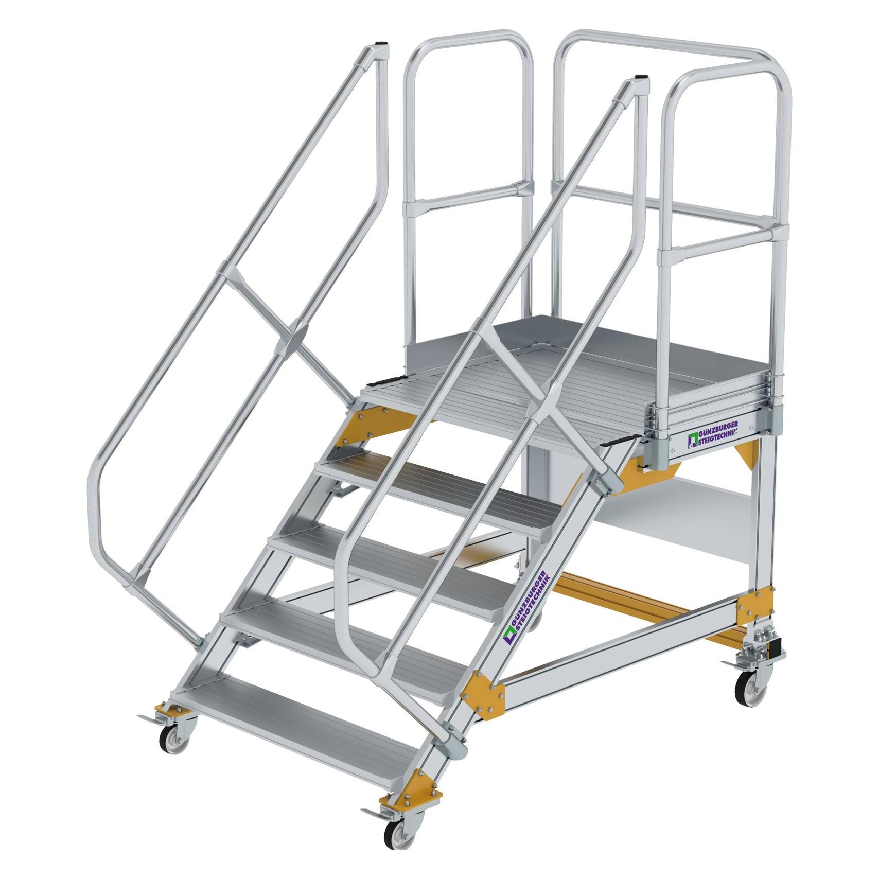 Munk Platform stairs 45 mobile step width 1000mm 5 steps aluminium ...