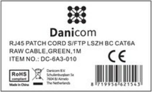 Dsit CAT 6a Netzwerkkabel LSOH (S/FTP, CAT6a, 1 m)
