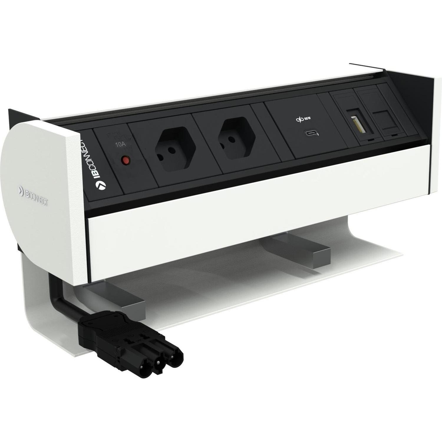 IB Connect PRISMA socket outlet in ws 2x type 13 1x USB-C 60W 1x RJ45 ...