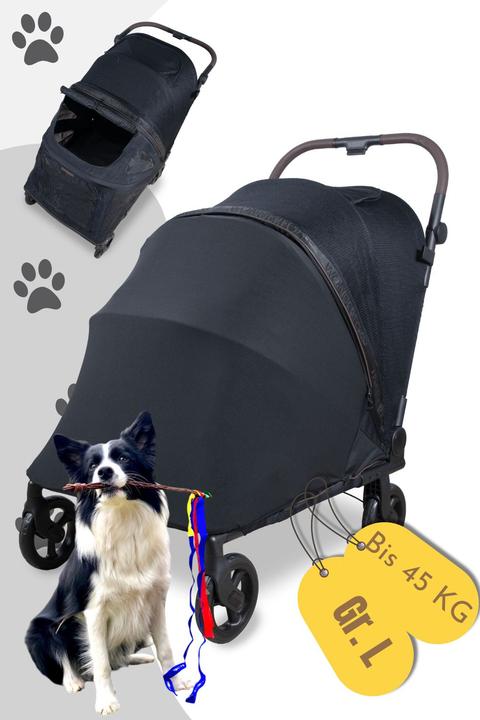 WonderFold PFL Pet Large Premium Hundebuggy - Farbe: Jet Black - Galaxus