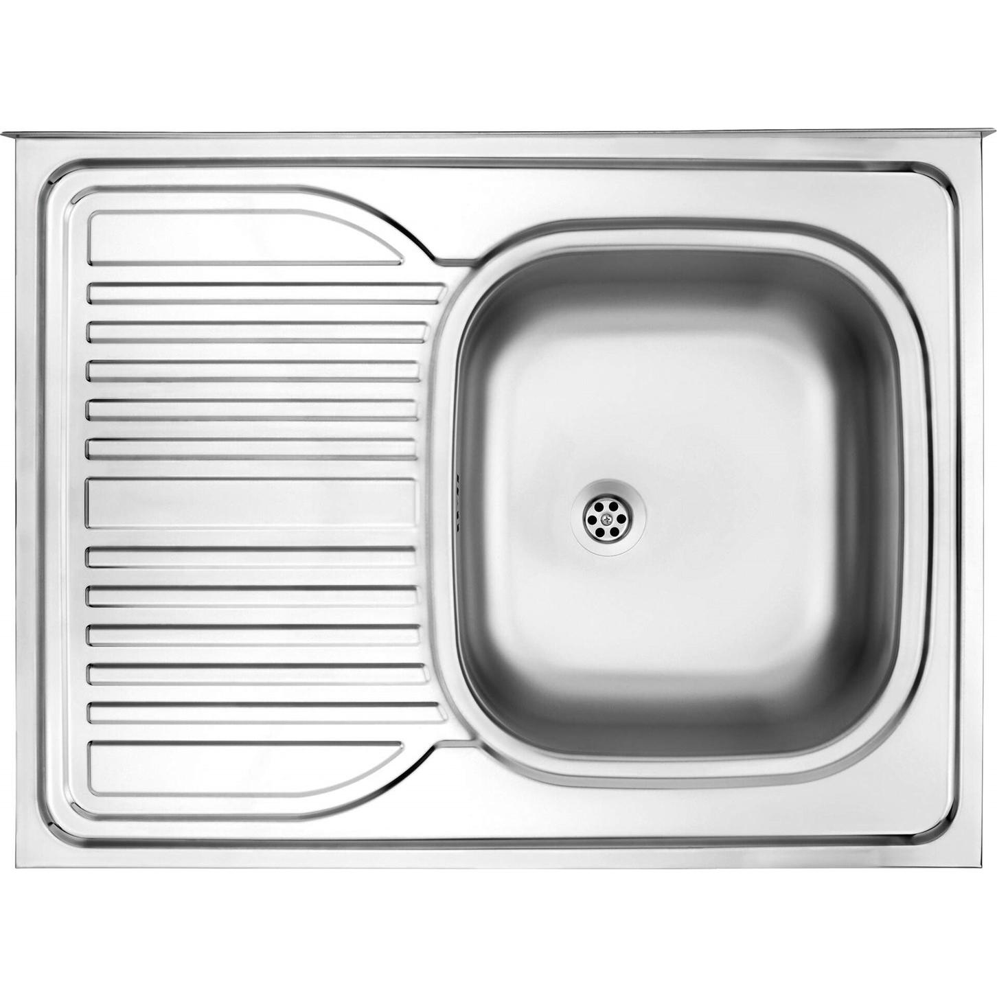 No Name 1-bowl steel sink with drainer on the left-hand side - support ...