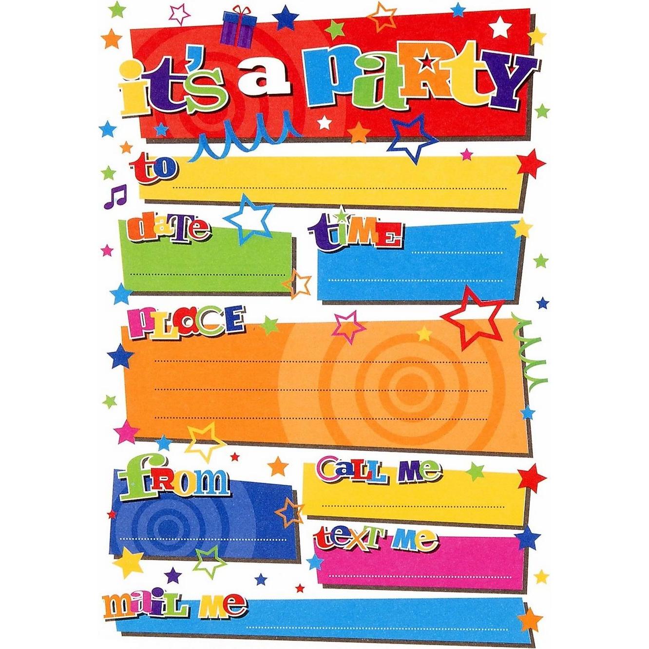 Generic Invitations d'anniversaire "It's A Party" (paquet de 20) - Digitec