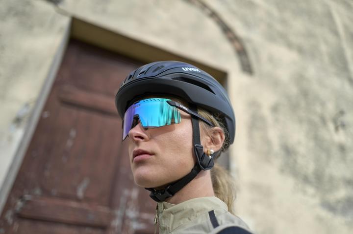 Uvex Sports pace stage small V (black matt (blue), variomatic mirror ...