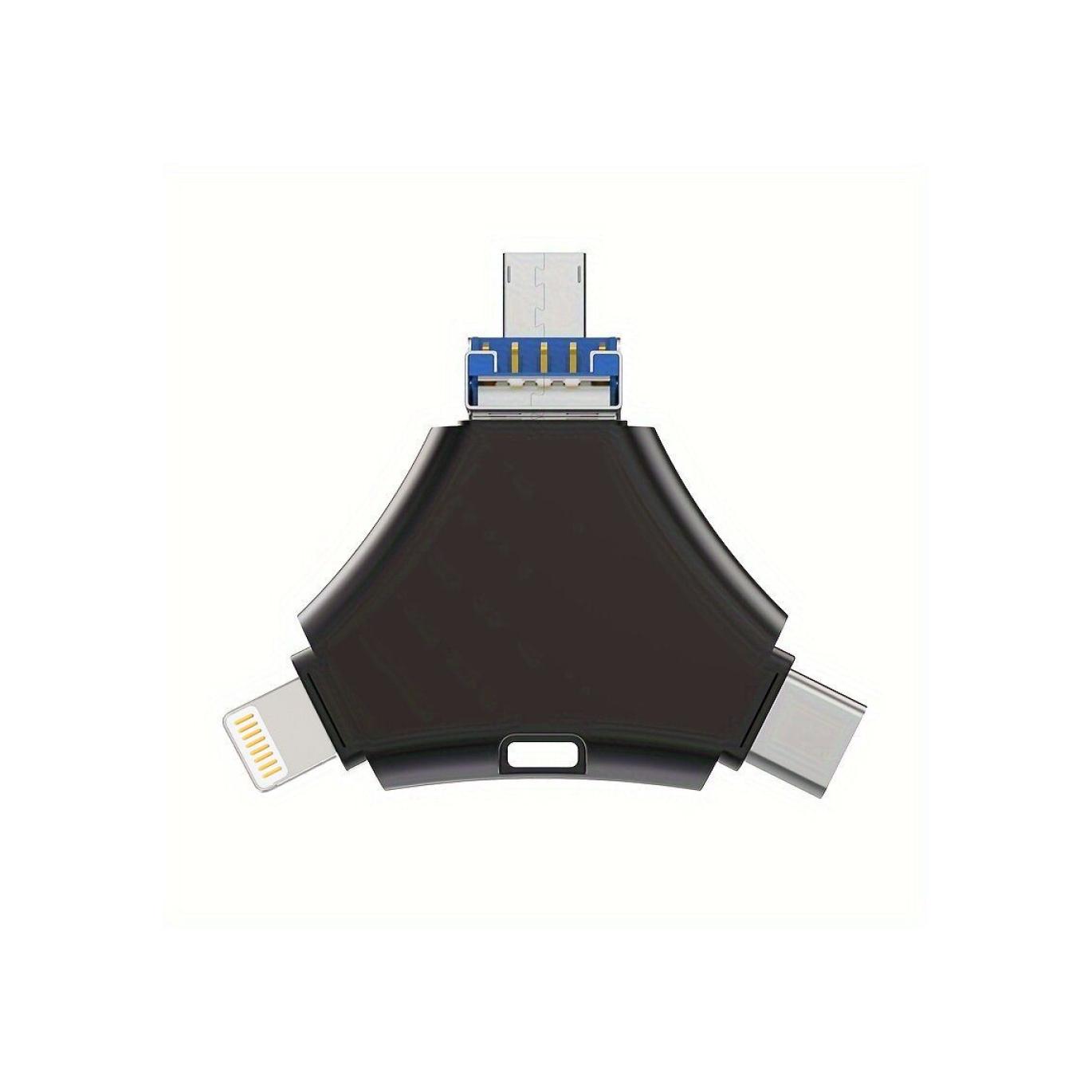 PowerGuard Triangle 4-in-1 USB-C & Lightning MicroUSB 64 GB FlashDrive ...