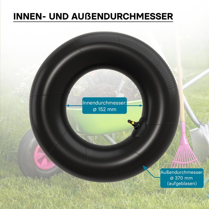 Wiltec Schlauch für den Rasenmäherreifen 15x6.00-6 mit Winkelventil ...
