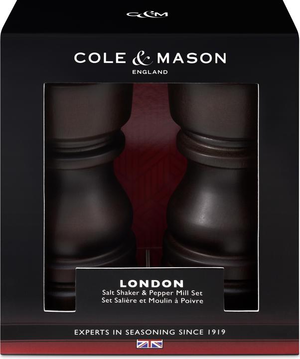 Cole & Mason Pfeffermühle / Salzstreuer Set London Buche dunkel 13 cm ...