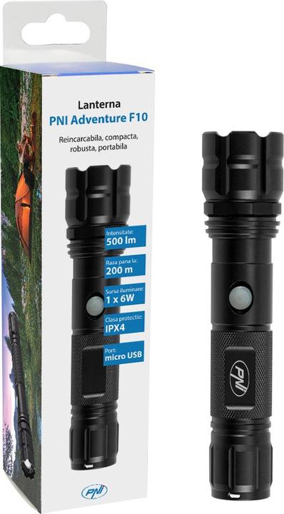 PNI Adventure F10 Aluminium-Taschenlampe mit 1 x 6 W LED, 500 lm bis zu ...