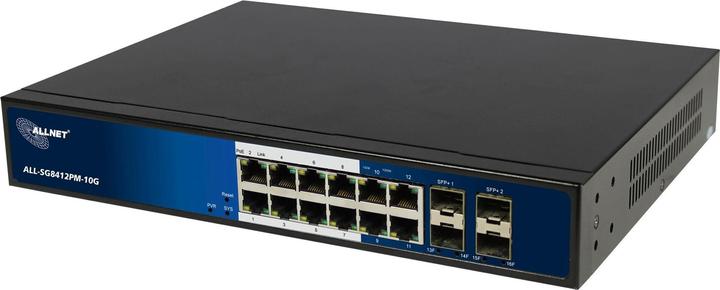 Allnet Switch managed 12 Port Gigabit 130W 8 x PoE 4 SFP+/12 RJ45 Layer 3
