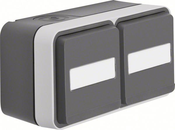 Berker SCHUKO socket outlet 2f horizont. hinged d. Labelling field received Contact tips W.1 ...