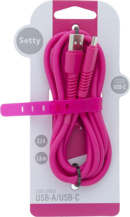 Setty Kabel USB - USB-C 1,5 m 2A KSA-C-1.526 rosa - kaufen bei Digitec