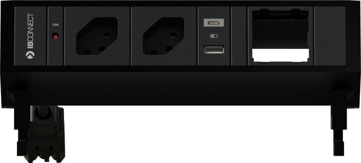 IB Connect SUPRA power strip black 2x type 13 1x USB-A/C 1x empty ...