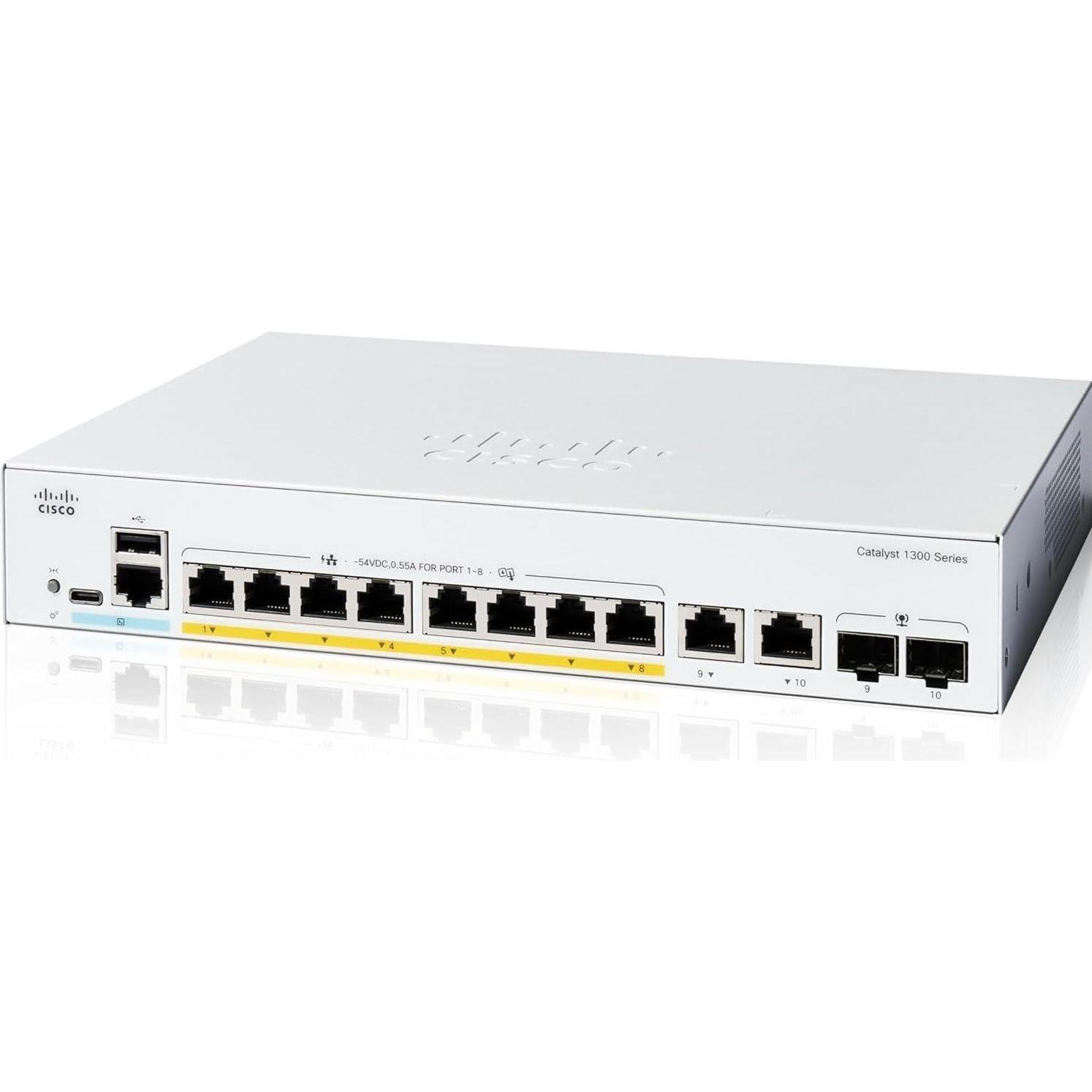 Cisco Catalyst switch C1300-8P-E-2G (8xGbE,2xGbE/SFP combo,8xPoE+,60W ...