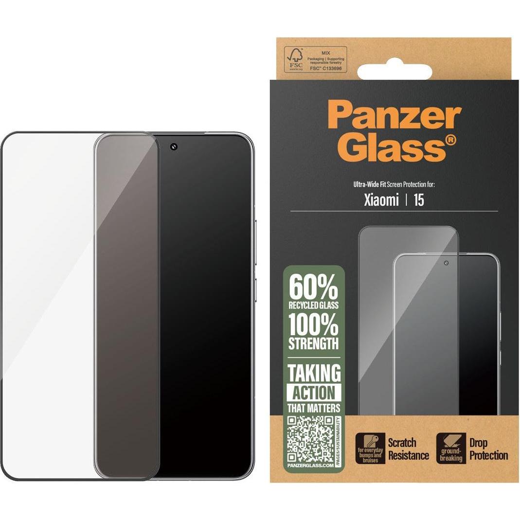 PanzerGlass ® Screen Protector w. Black Frame Xiaomi 15 | Ultra-Wide ...