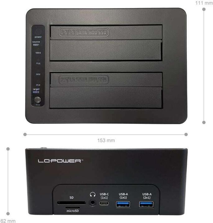 LC-Power LC-DOCK-C-MULTI-HUB USB3.2 docking station 2,5/3,5 al ...