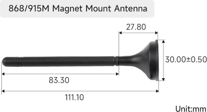 WaveShare 868MHz LoRa antenna with magnetic mount and 3m cable - Digitec