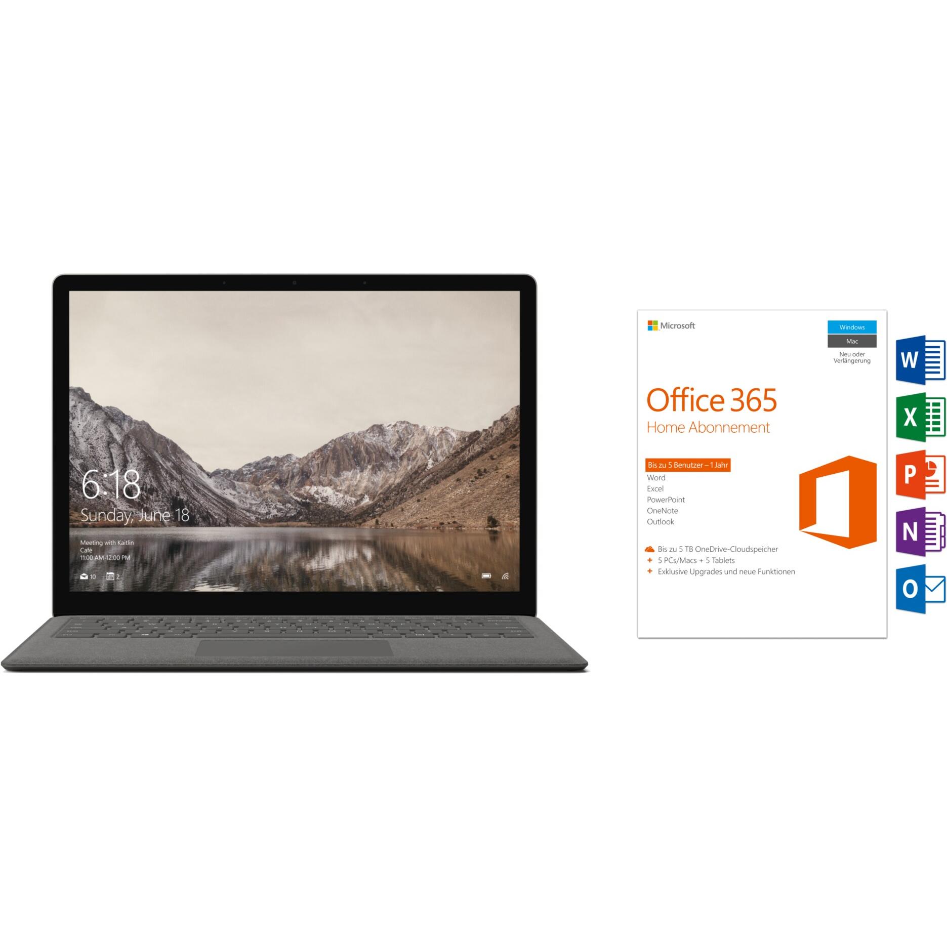 Microsoft Surface Laptop, Graphite Gold, 256GB SSD inkl. Office 365 ...
