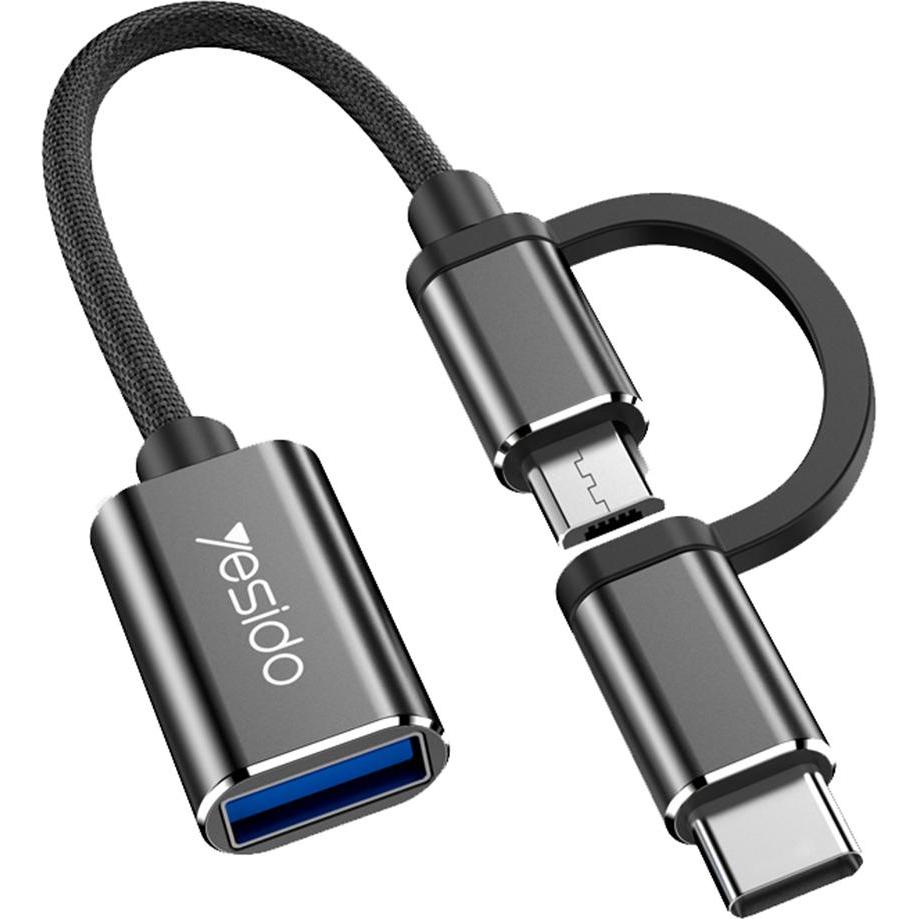 Yesido - OTG Cable Adapter 2in1 (GS02) - Type-C, Micro-USB to USB 3.0 ...