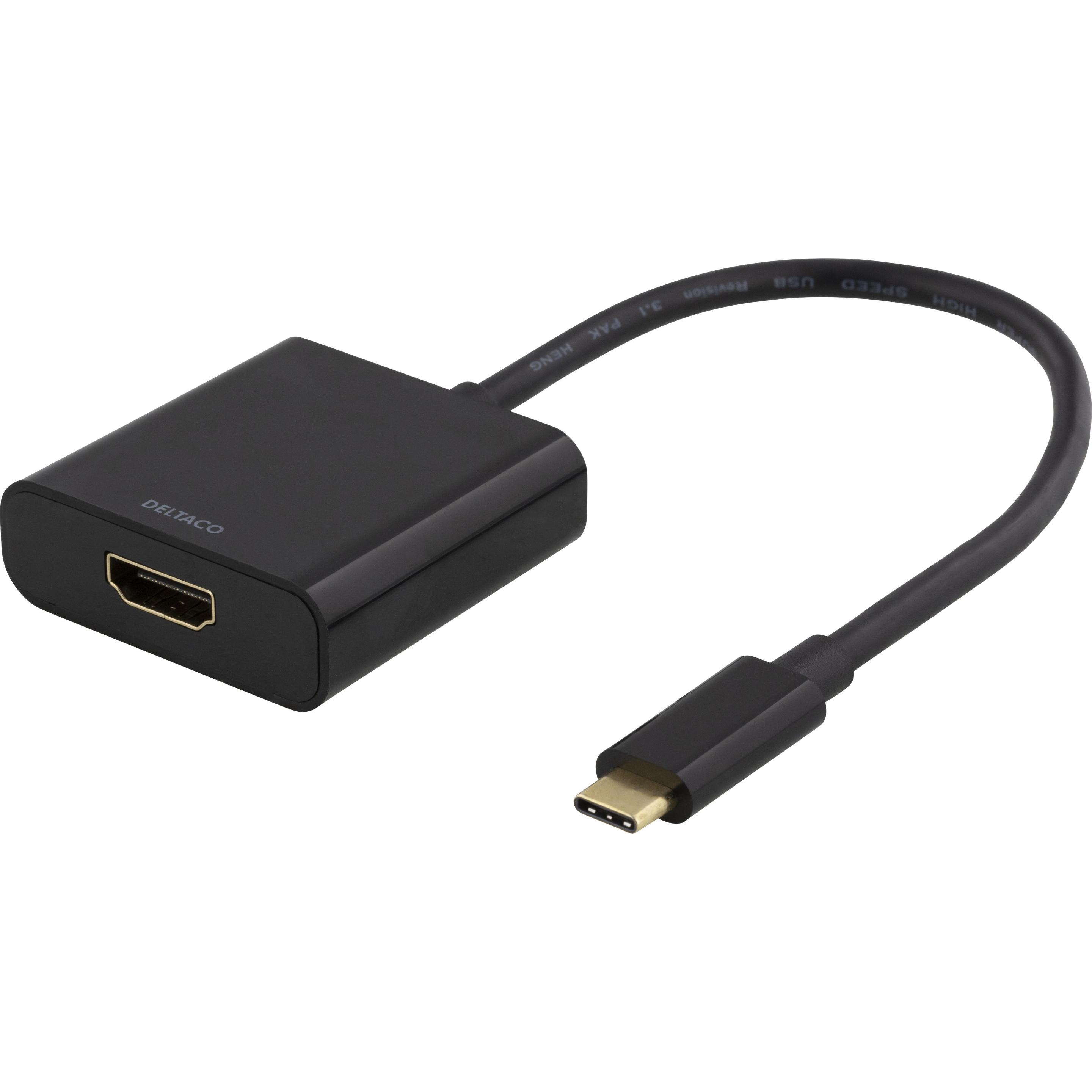Deltaco USBC-HDMI8 USB graphics adapter Black - kaufen bei Galaxus
