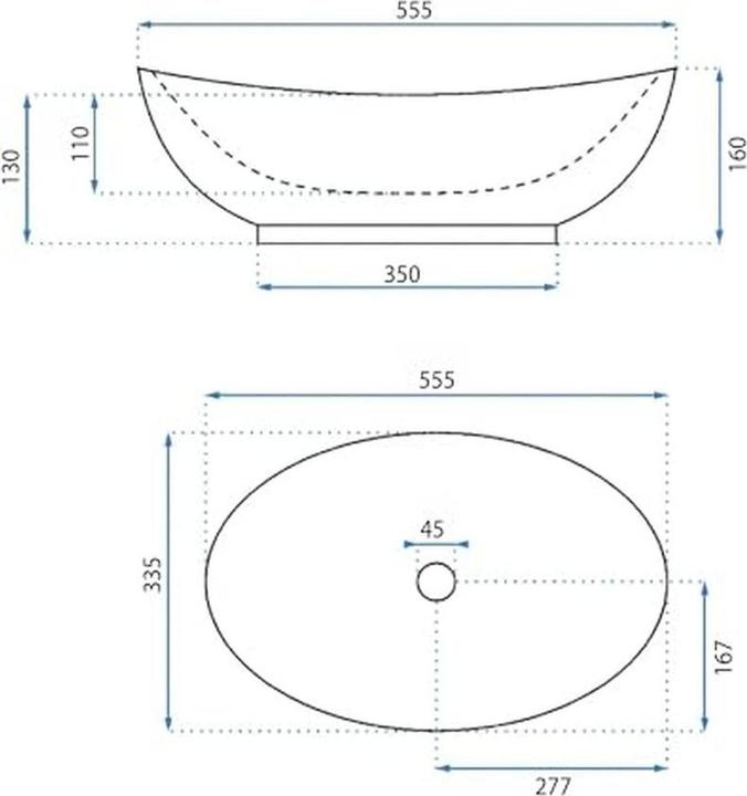 Rea Kate 56 Opzetwastafel Wit 55,5x33,5 cm - kaufen bei Galaxus