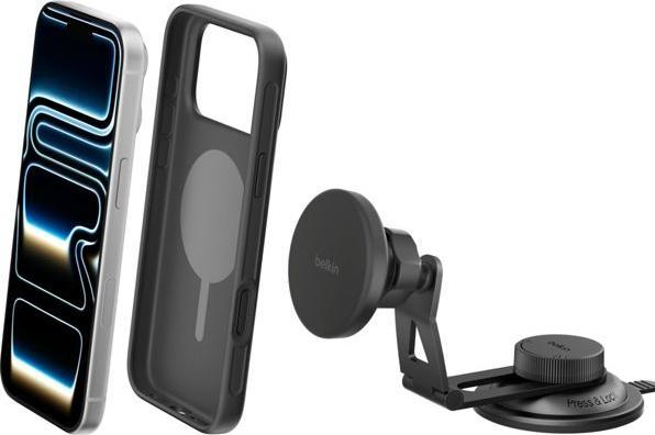 Belkin Magn.kabelloses Kfz-Lade- gerät Qi2 m.Halterung WIC013hqBK - Galaxus