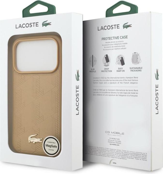 Lacoste iPhone 17 Pro Back-Cover hul - MagSafe - Monogramme Print With ...