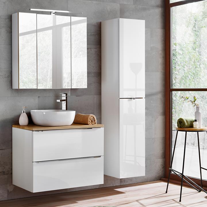 Petits-Meubles Einzelwaschtisch 80cm April Weiss und Holz - Galaxus