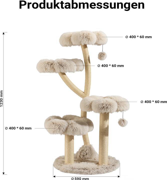 Wiltec Fudajo Designer Kratzbaum 123cm Katzenkratzbaum Kratzmöbel ...